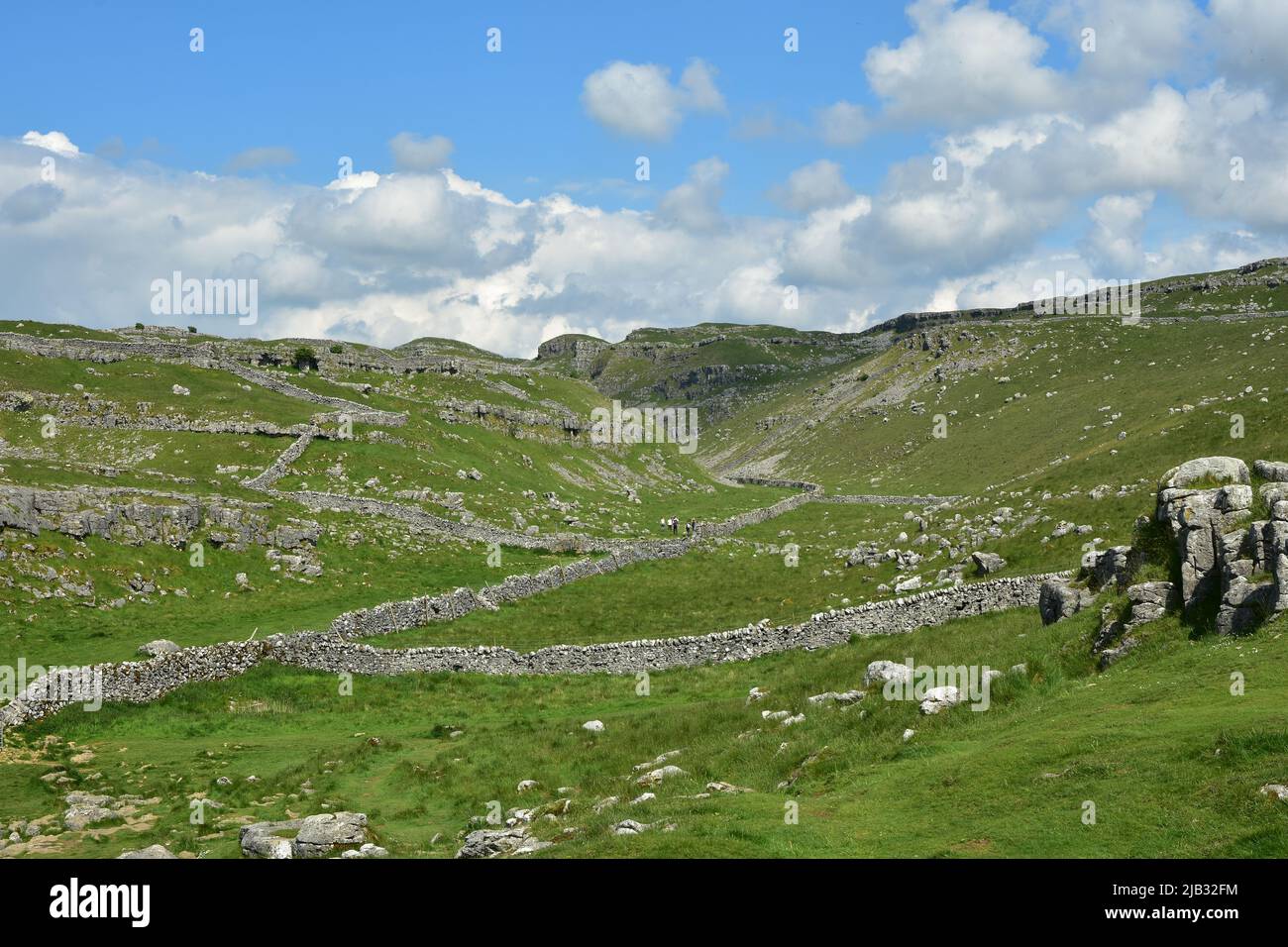 Malham Cove, limestone scenery at the top, Malham, Yorkshire Dales in ...