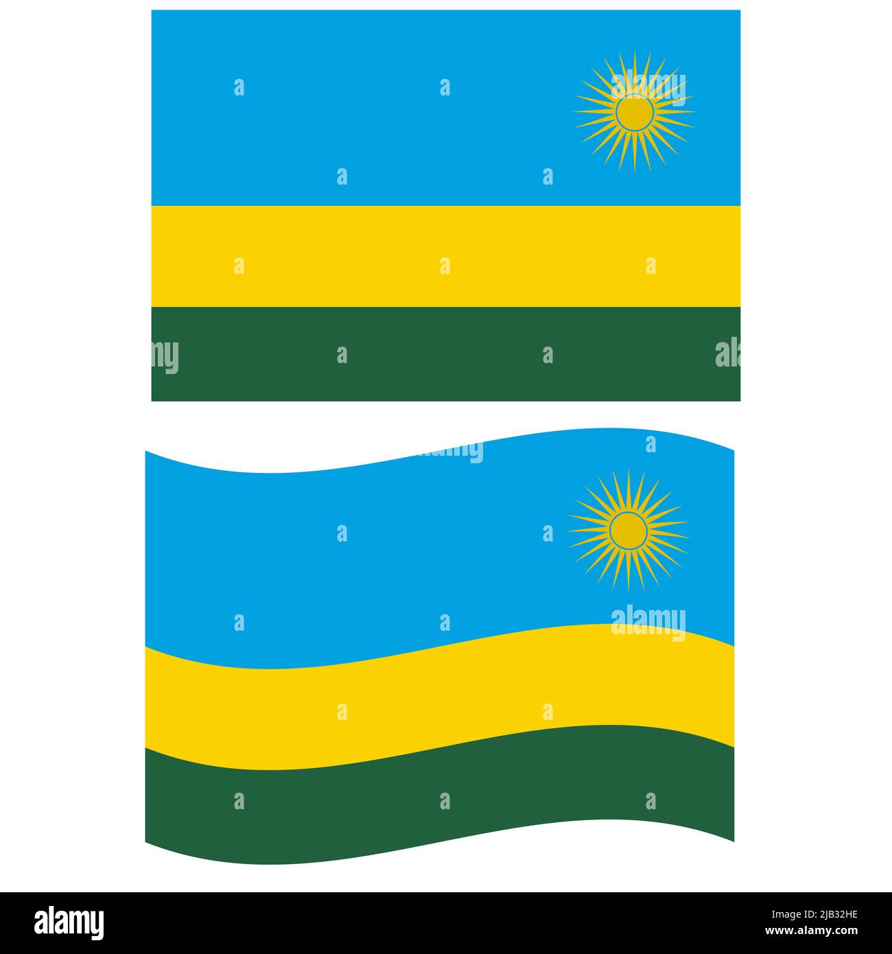 Flag of Rwanda. Rwanda national flag waving. flat style Stock Photo - Alamy