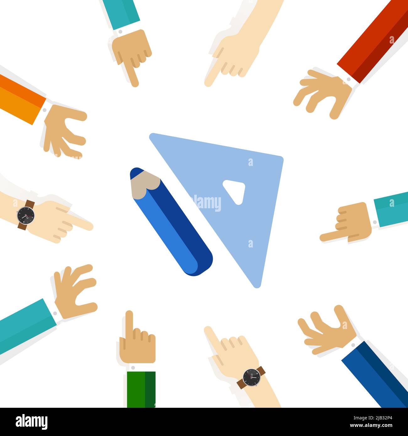 pencil and triangle ruler symbol icon of geometry math geometry study ...