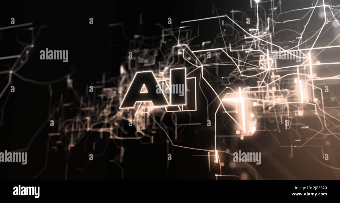 Image of ai text over black background Stock Photo - Alamy