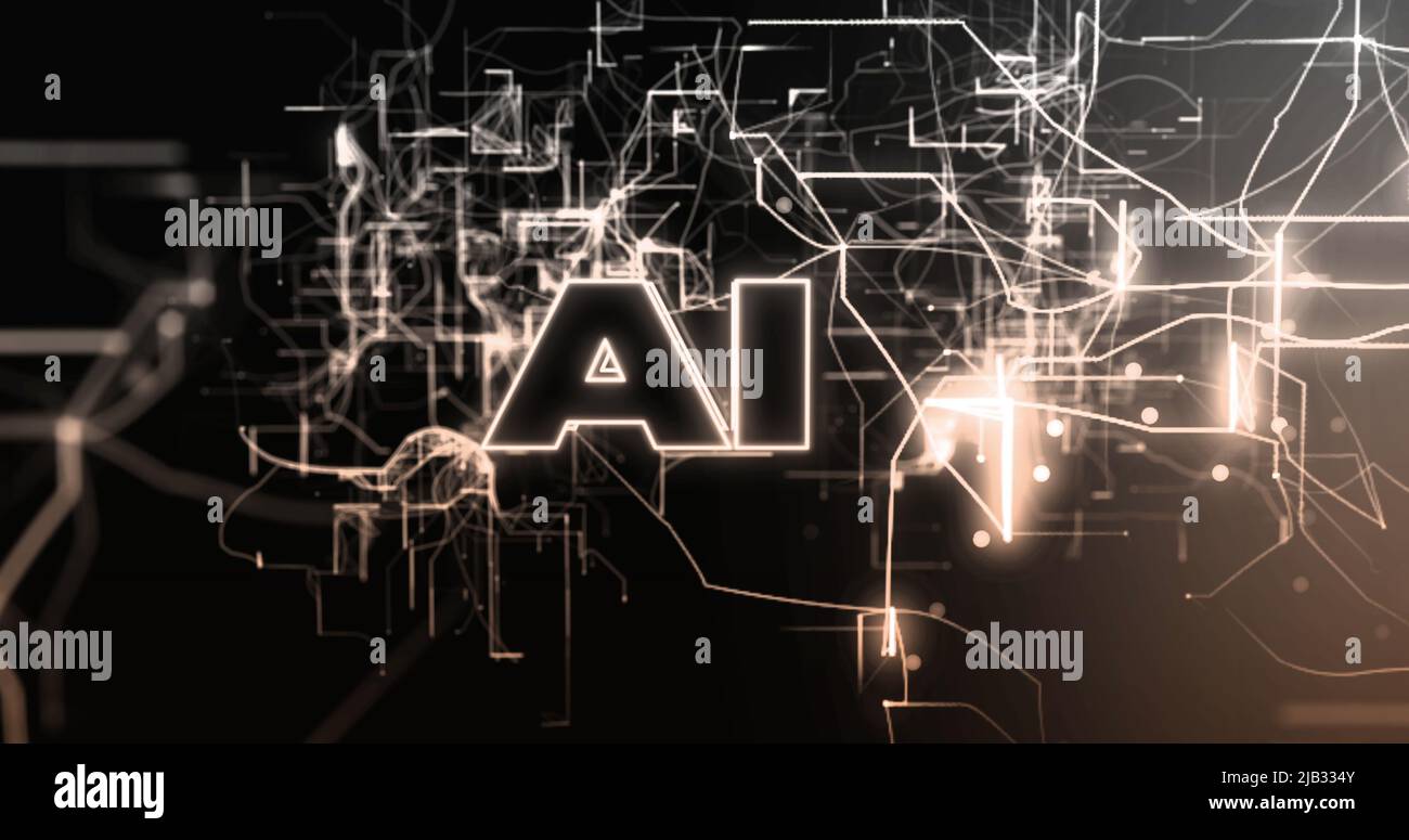 Image of ai text over black background Stock Photo - Alamy