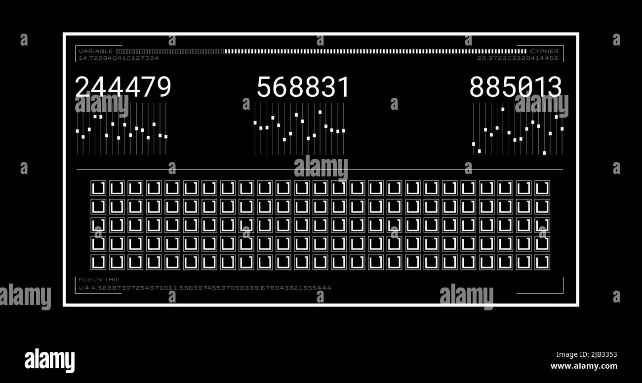 Image of numbers changing and data processing on computer screen over ...