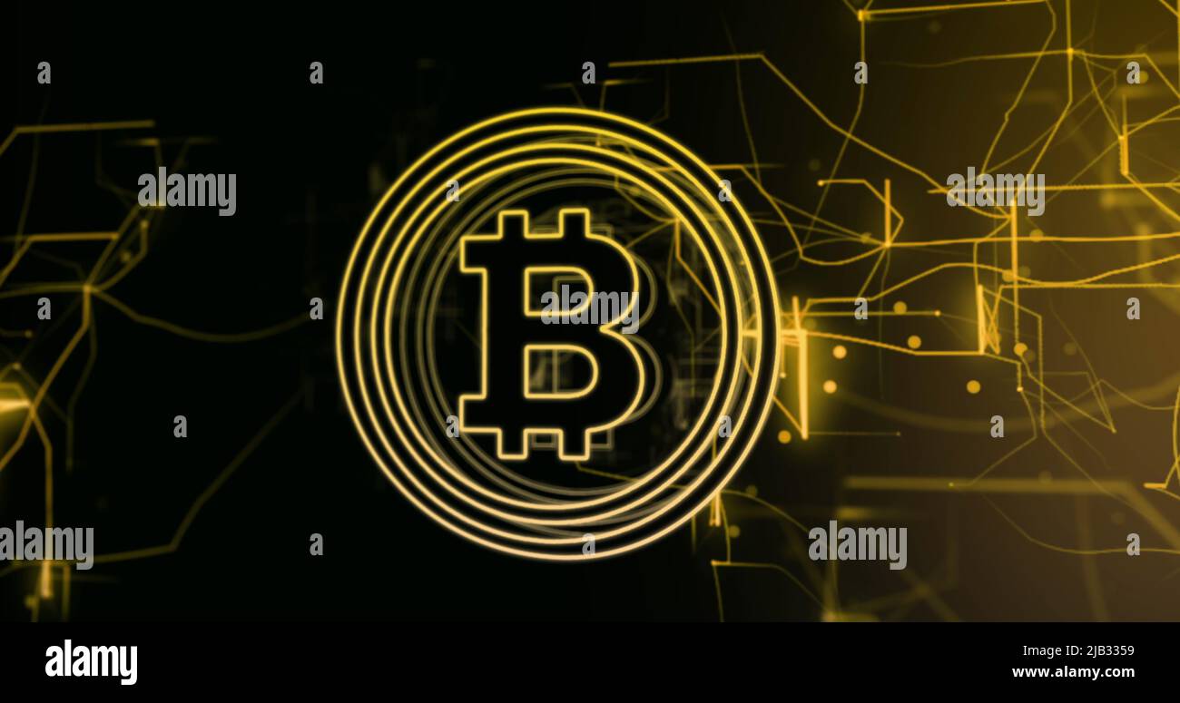 Image of bitcoin symbol over black background Stock Photo - Alamy