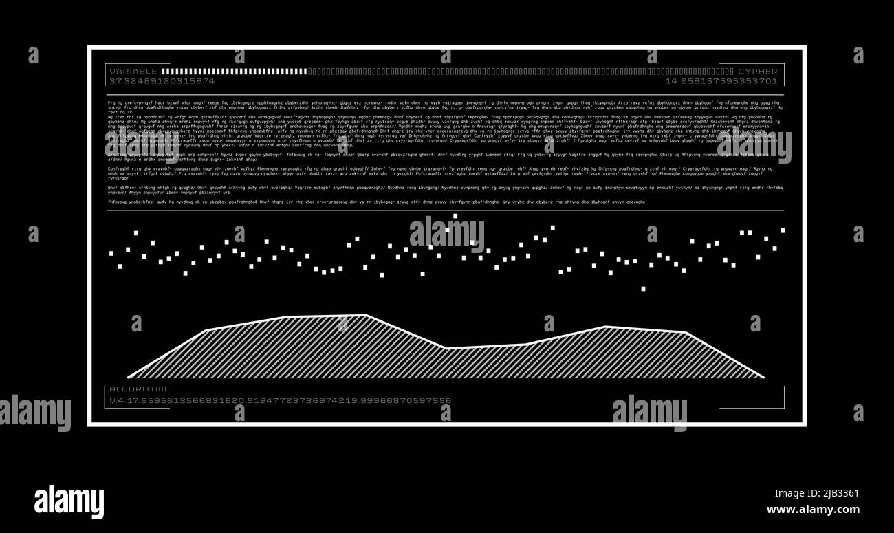 Image of data processing on computer screen over black background Stock ...