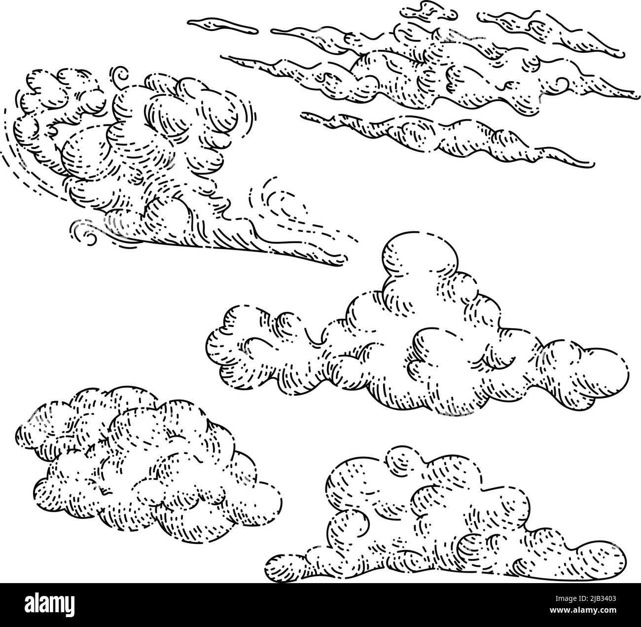 Cloud sky draw style Black and White Stock Photos & Images - Alamy