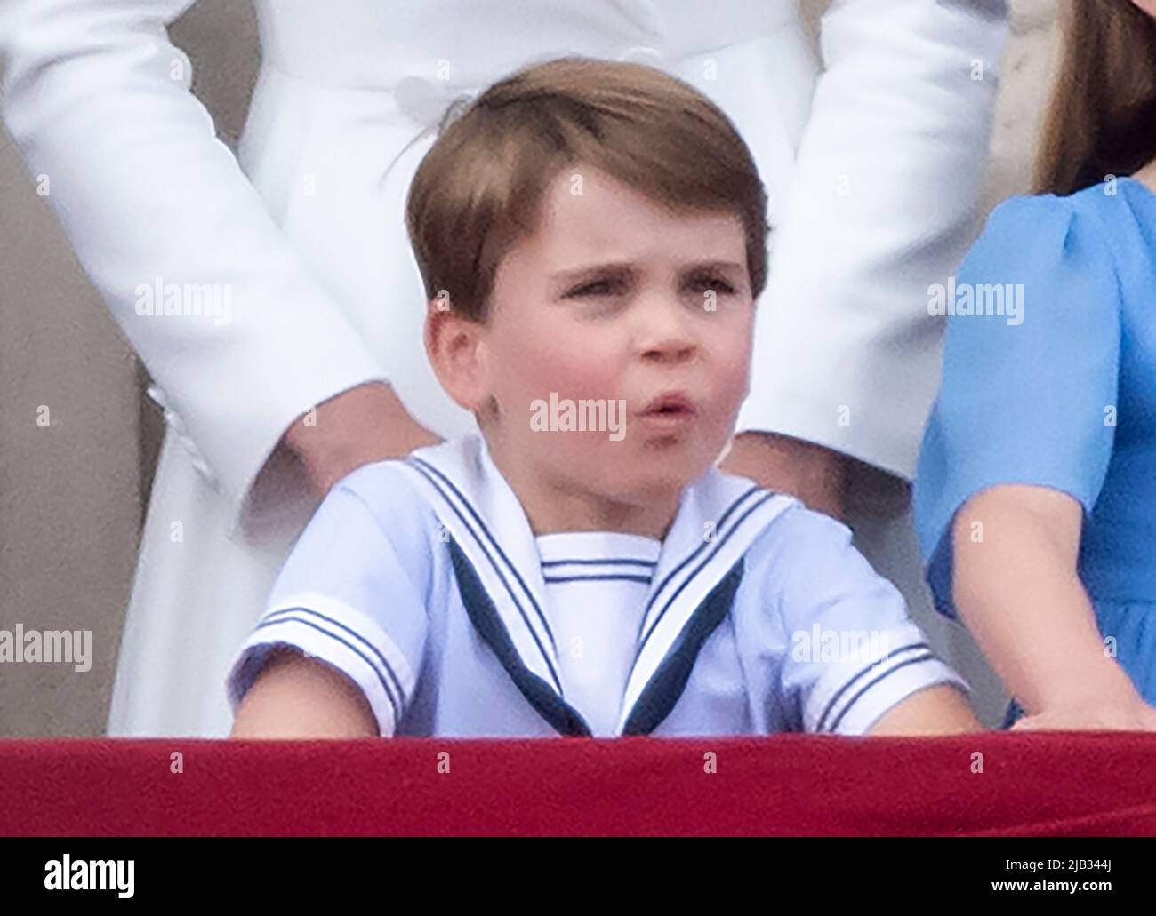 June 2nd, 2022. London, UK. Prince Louis on the Buckingham Palace ...