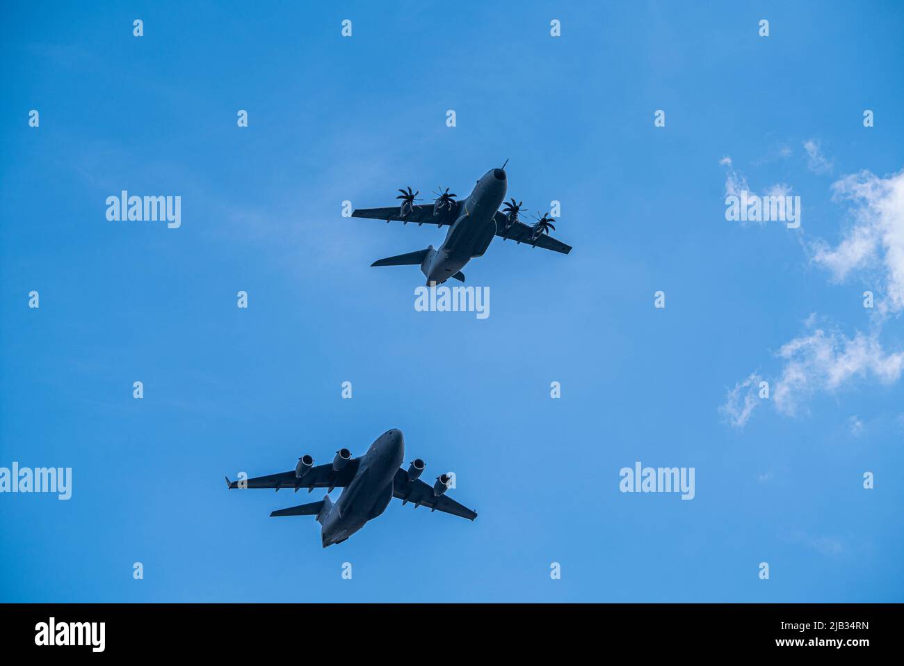 London UK, 2 June 2022. 2 RAF C-17 Globemaster Long range strategic ...