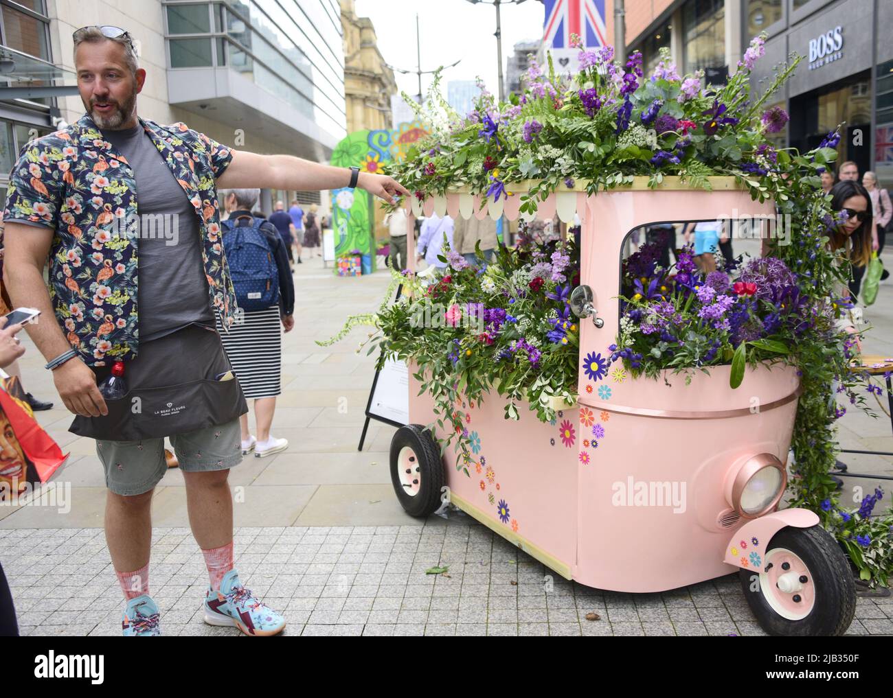 Manchester, UK, 2nd June, 2022. Decorated tuk tuk. The Manchester ...