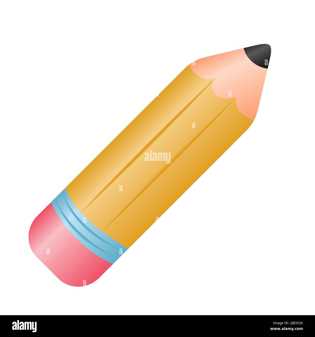 cartoon gradient stationery pencil vector isolated element Stock Vector ...