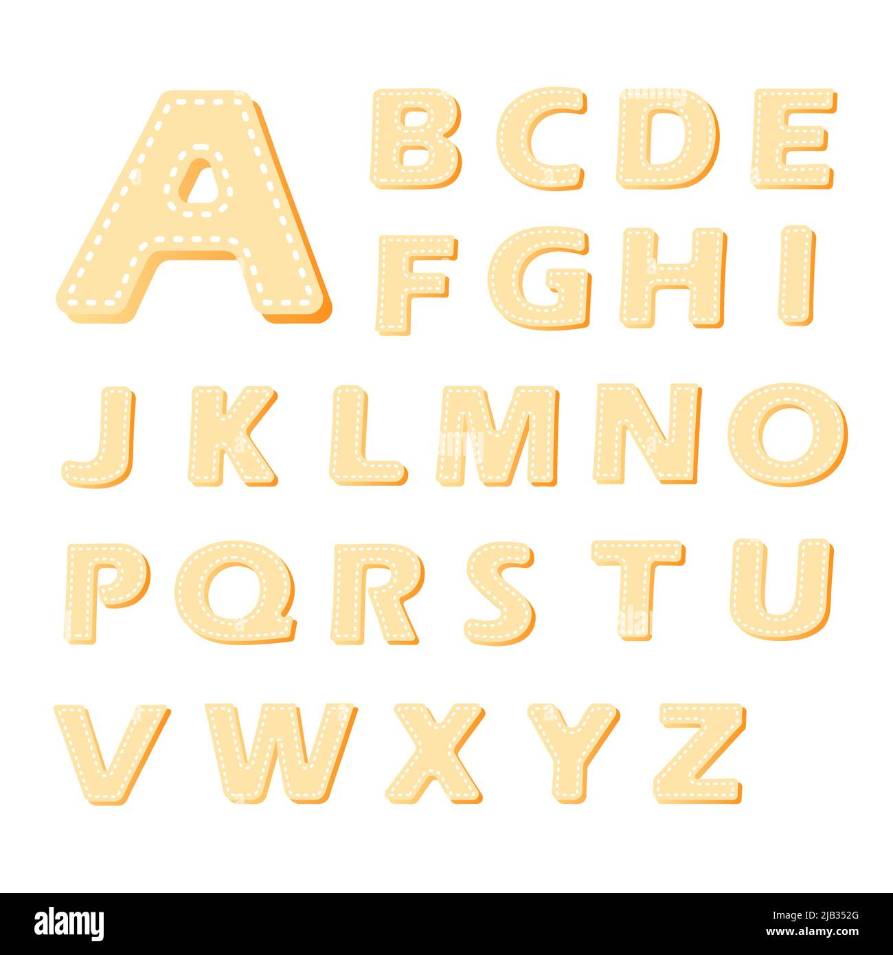 cartoon typographic design art uppercase alphabet collection Stock ...