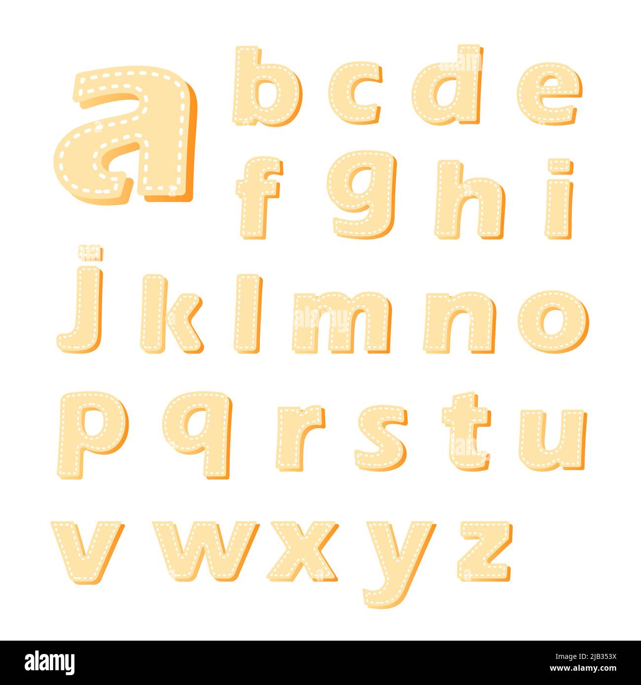 cartoon typographic design art lowercase alphabet collection Stock ...