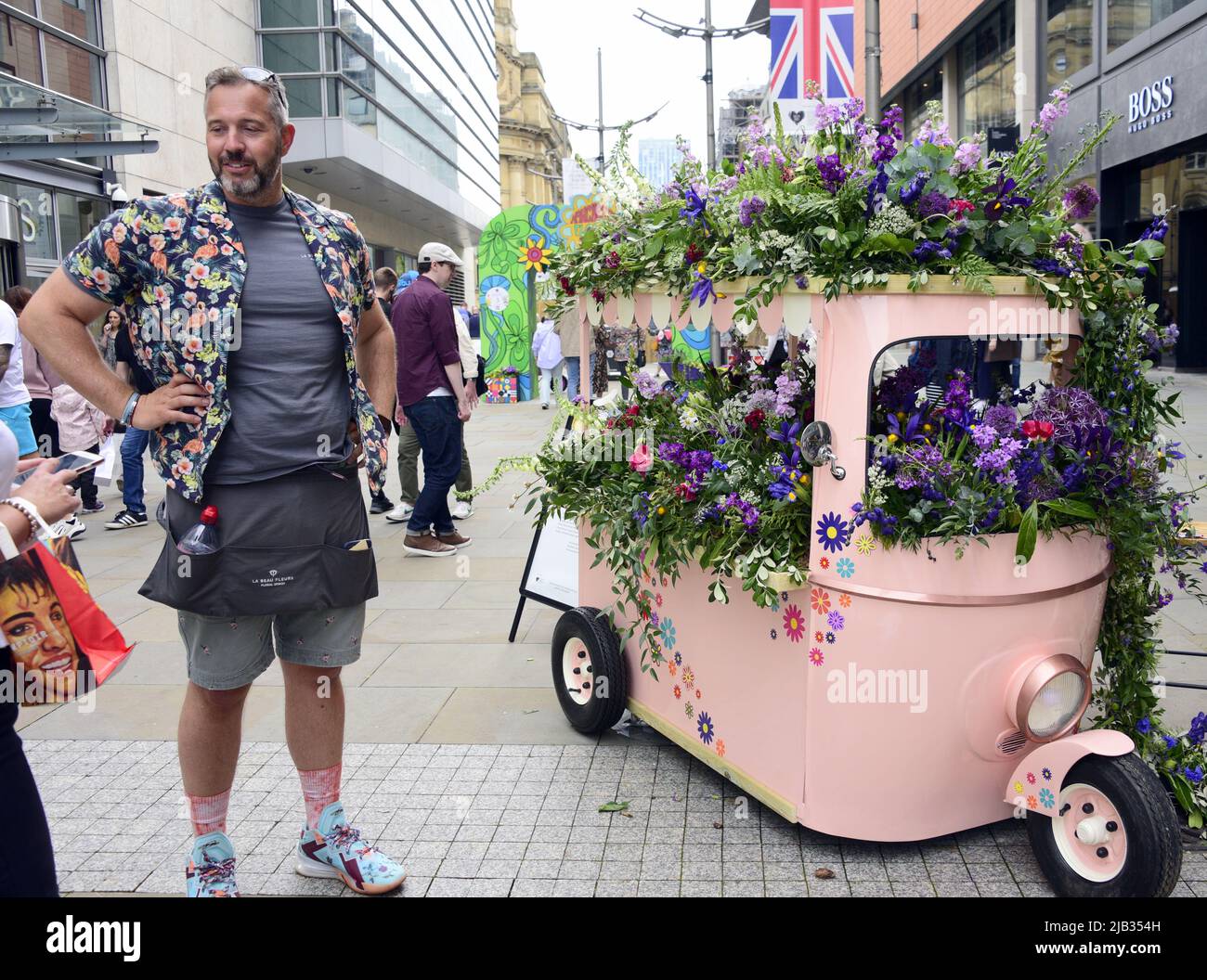 Manchester, UK, 2nd June, 2022. Decorated tuk tuk. The Manchester ...