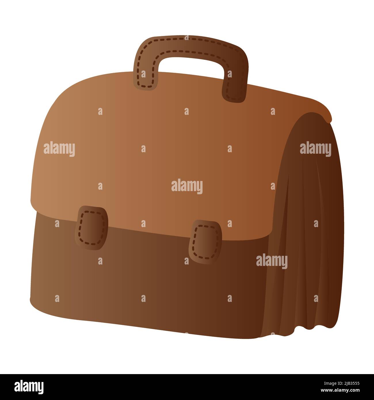 cartoon gradient brown leather briefcase vector isolated element Stock ...