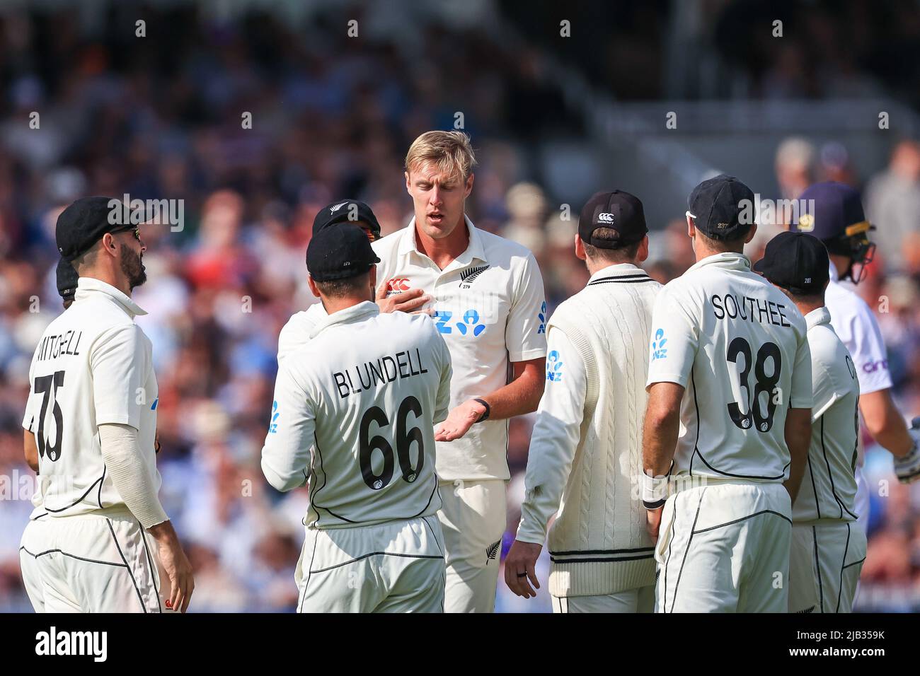 Kyle Jamieson of New Zealand getting Zak Crawley of England out caught ...