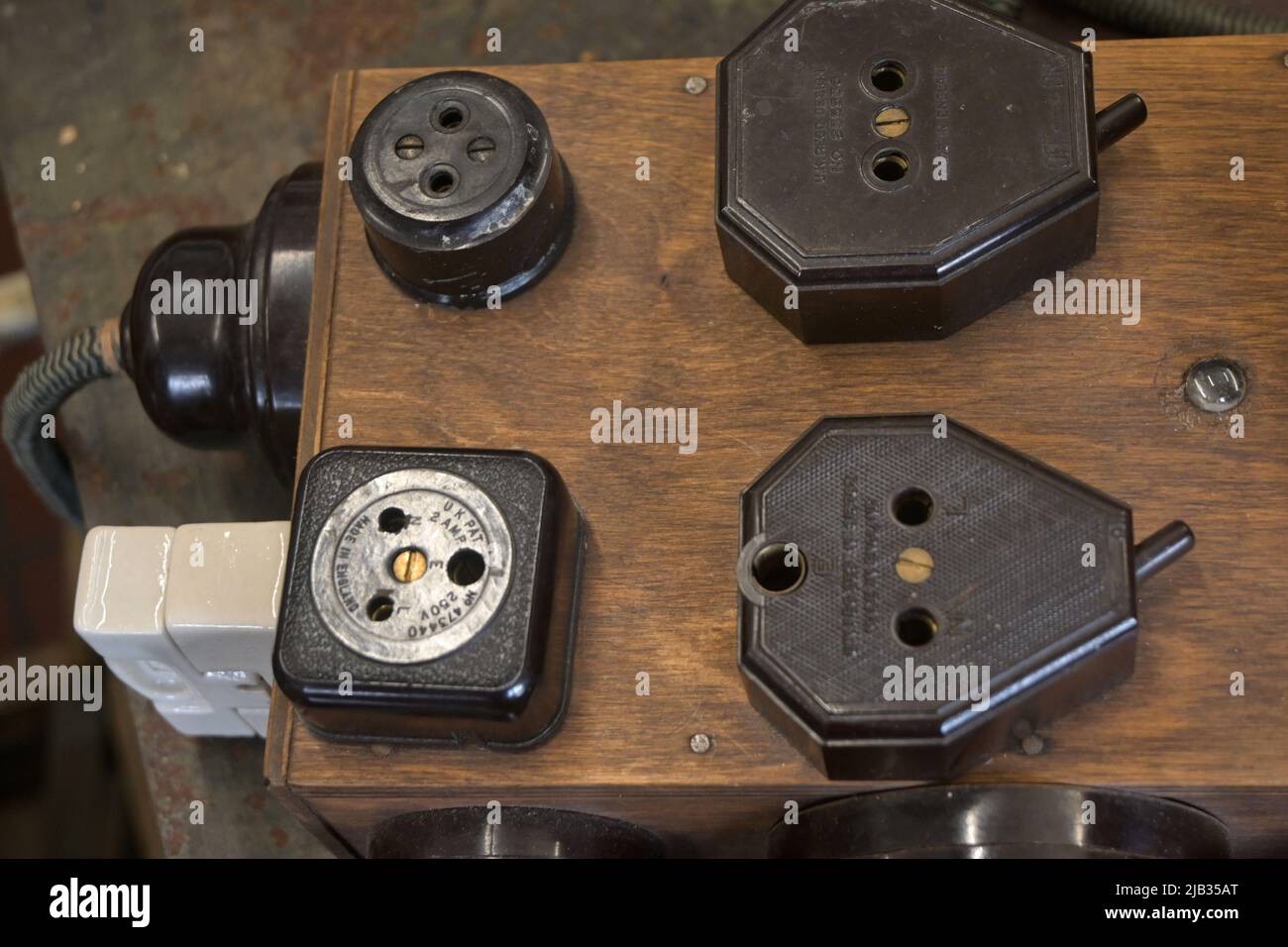 vintage bakelite plus sockets Stock Photo - Alamy
