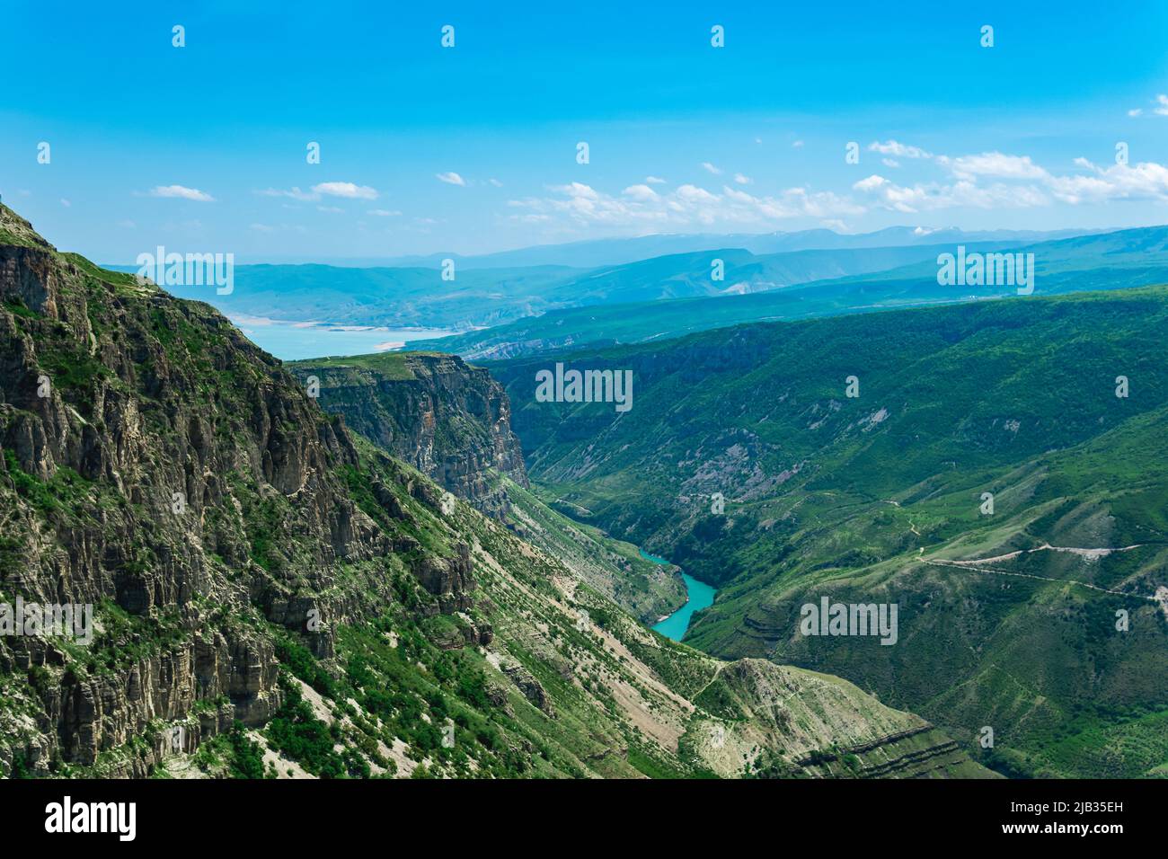 mountain landscape, view of the canyon of the Sulak river in Dagestan ...