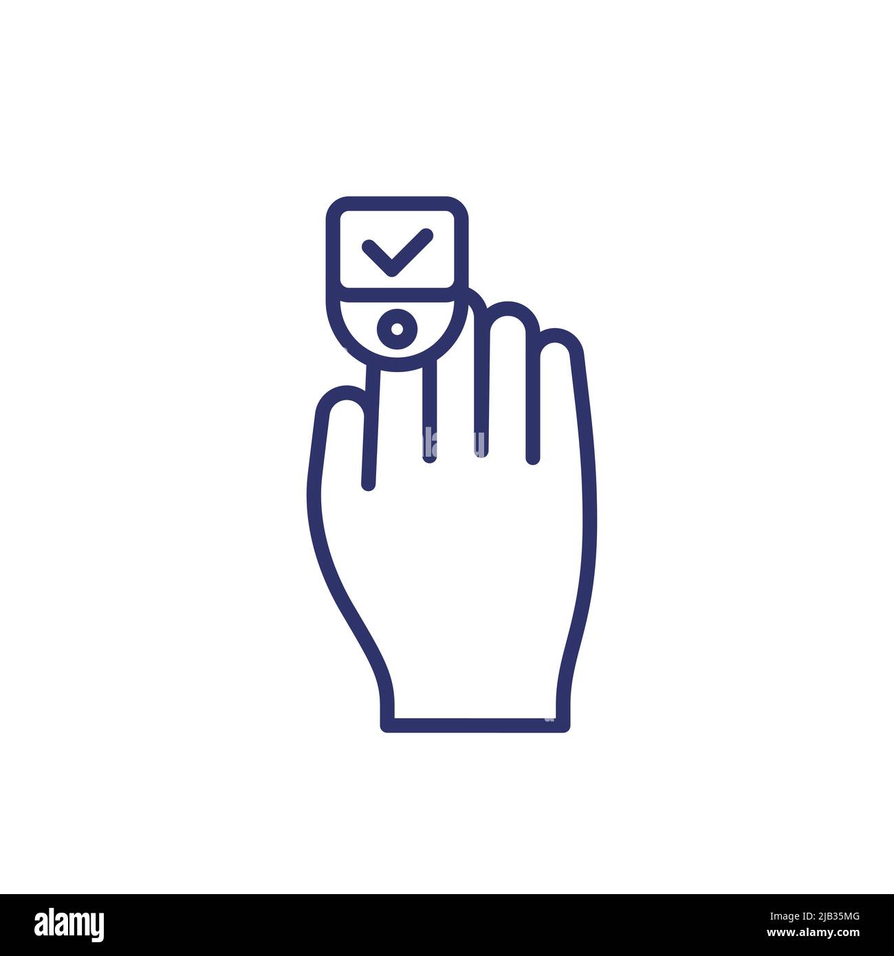 Pulse oximeter icon line Cut Out Stock Images & Pictures - Alamy