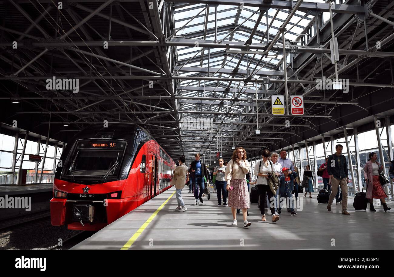 Official opening ceremony of the new Aeroexpress railway terminal of ...