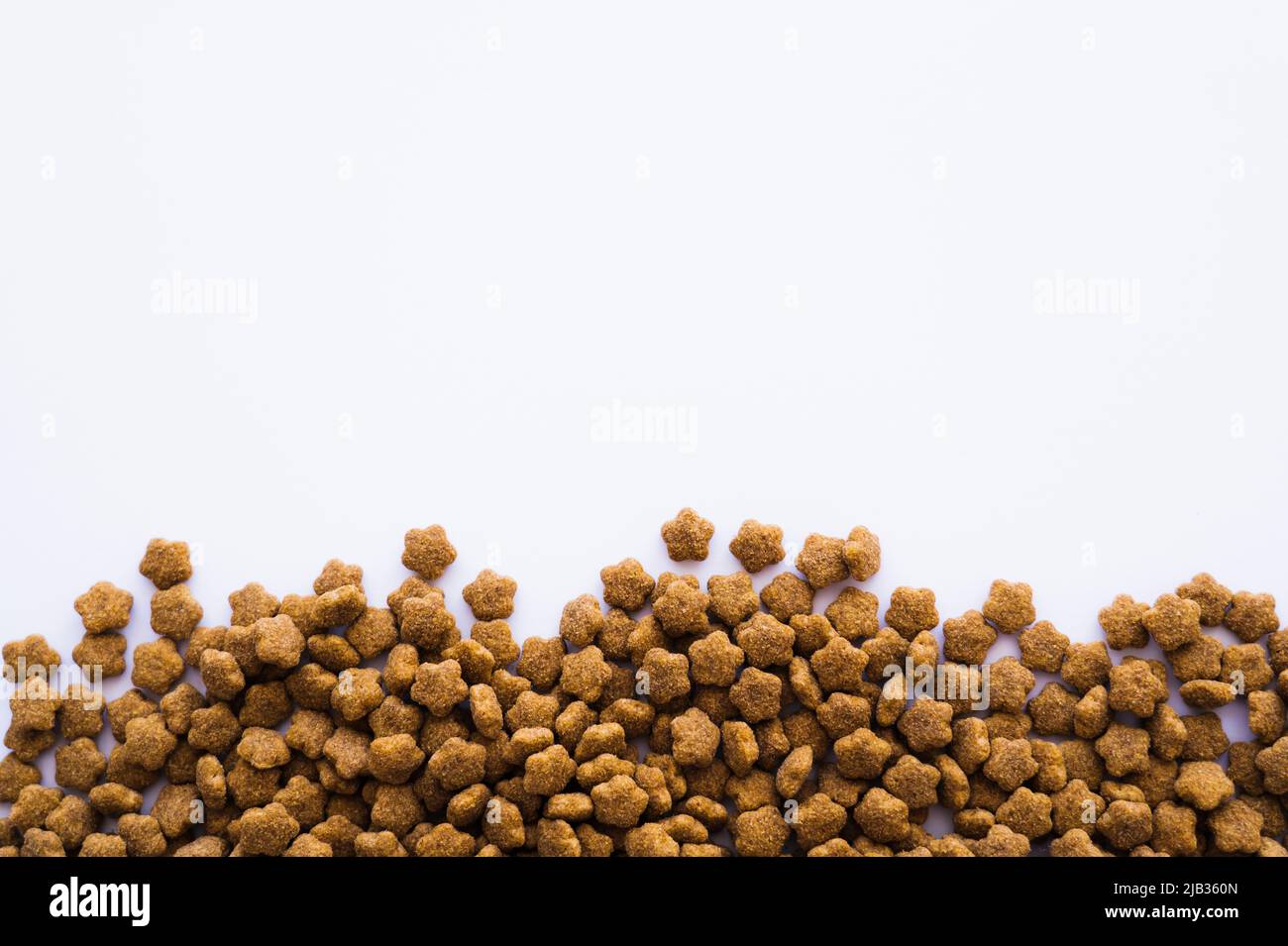 top view of nutritious and tasty pet food isolated on white Stock Photo ...