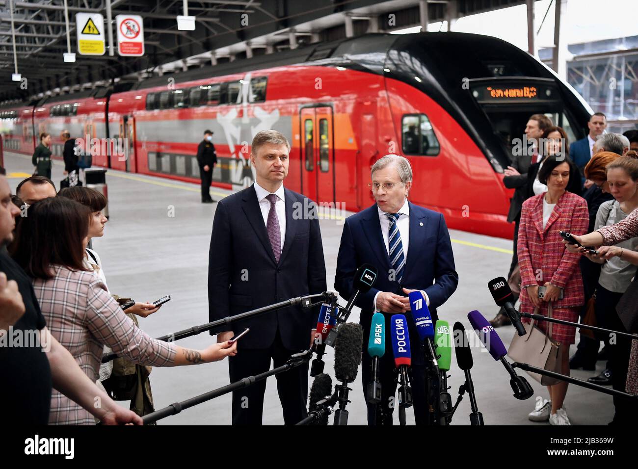 Official opening ceremony of the new Aeroexpress railway terminal of ...