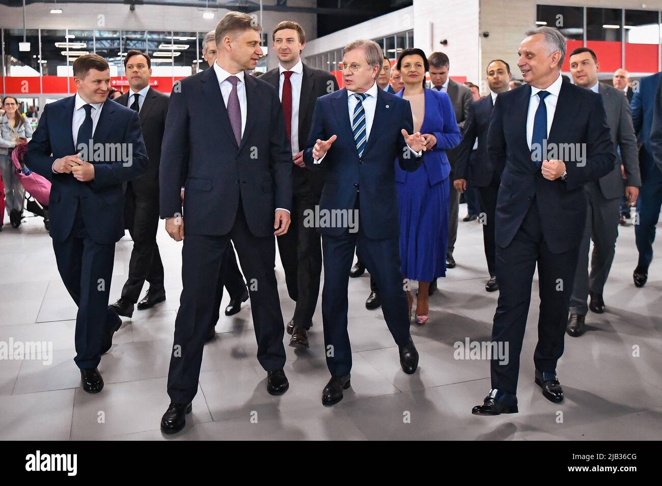 Official opening ceremony of the new Aeroexpress railway terminal of ...