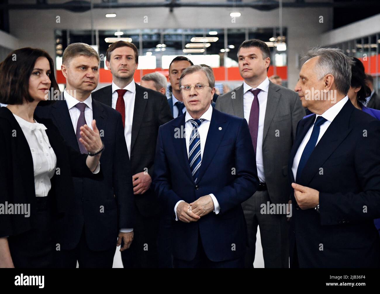 Official opening ceremony of the new Aeroexpress railway terminal of ...