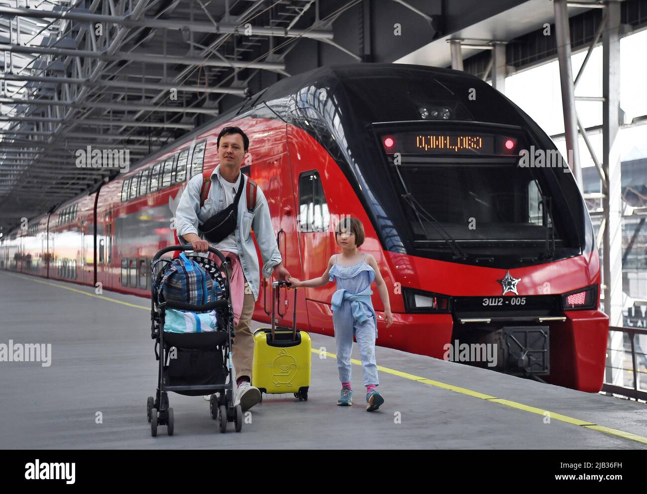 Official opening ceremony of the new Aeroexpress railway terminal of ...