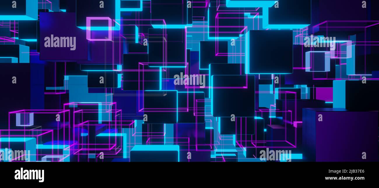 Big bang future technologies Purple Abstract Background 3D Illustration ...