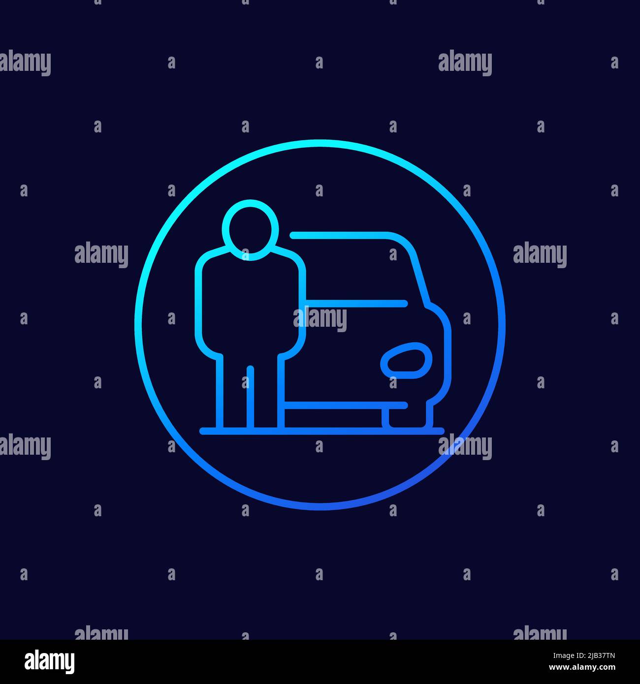 driver and car line icon, vector Stock Vector Image & Art - Alamy