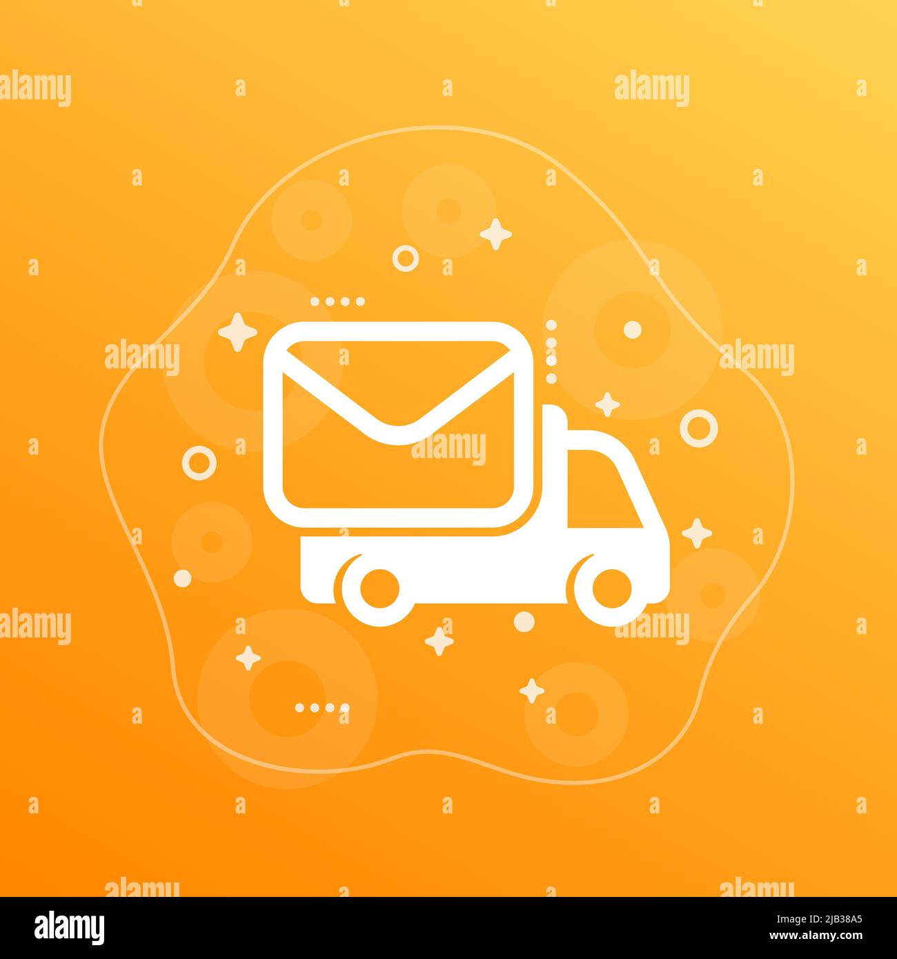 mail truck icon with a letter and a van Stock Vector Image & Art - Alamy