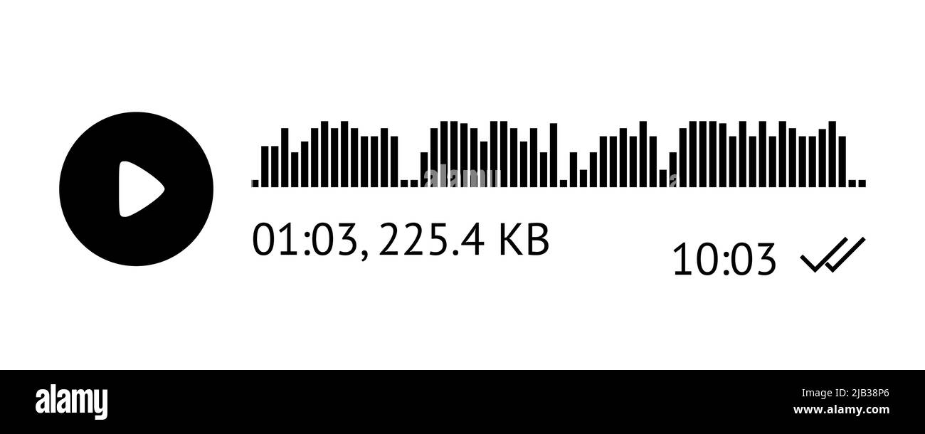 Recording of audio message template. UI element of audio record for ...