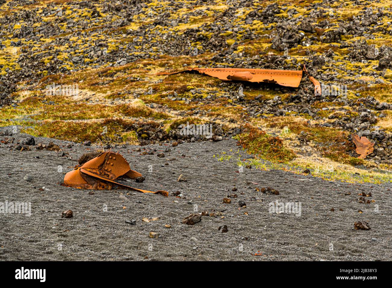 The iron remains on the beach are from the British trawler Epine GY 7 ...
