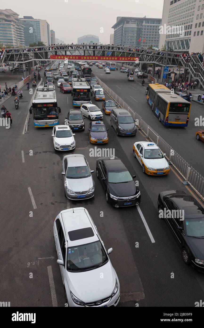 Traffic jam by the Grand Pacific Mall in Beijing Stock Photo - Alamy