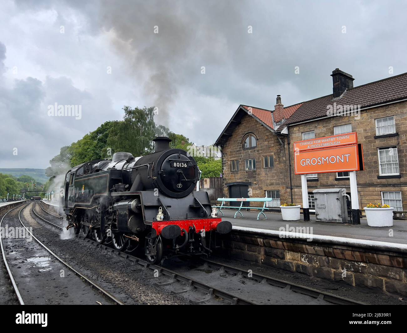 Steam Locomotive at Grosmont Train Station Stock Photo - Alamy