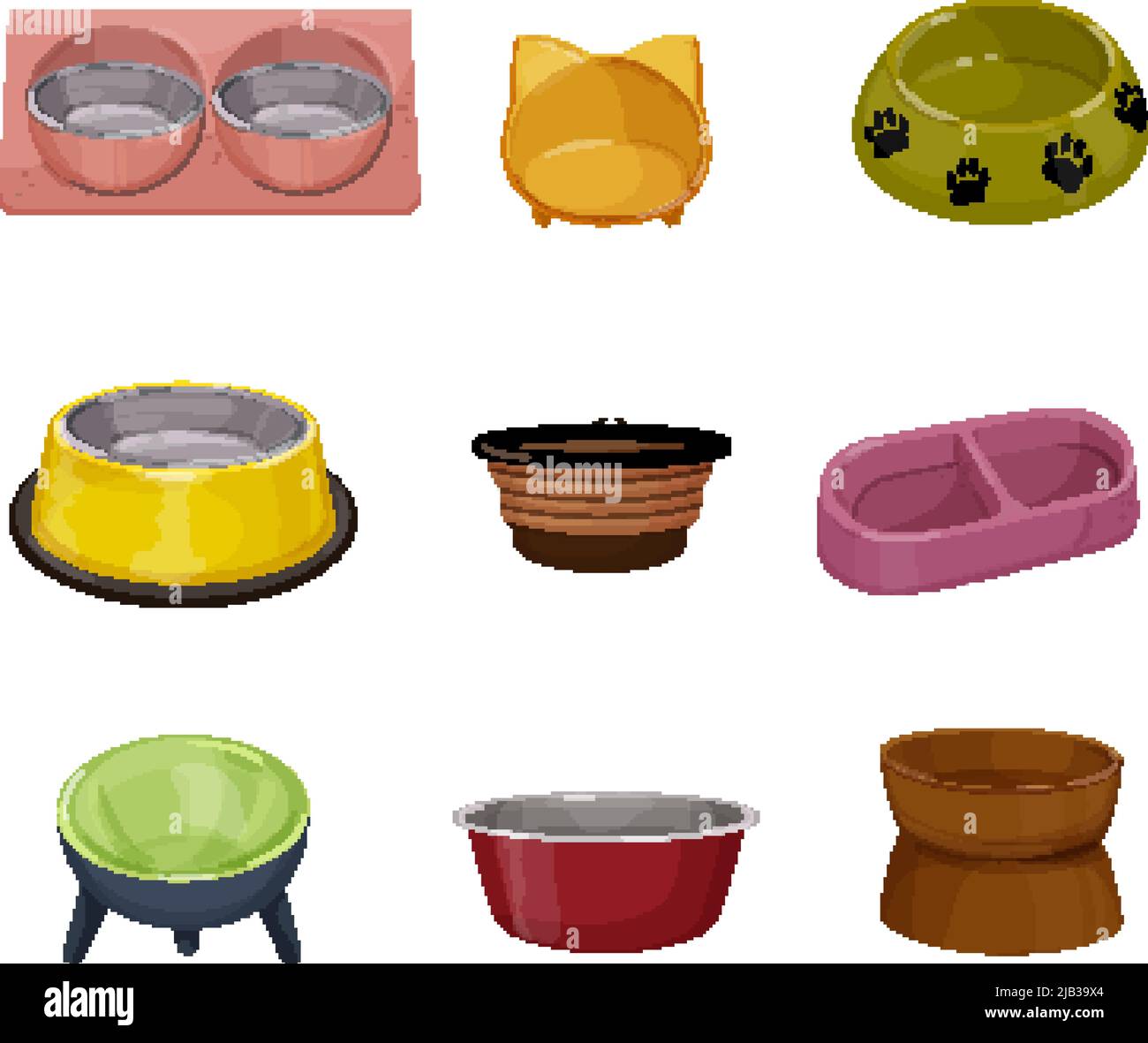 Hungry cat empty bowl Stock Vector Images - Alamy