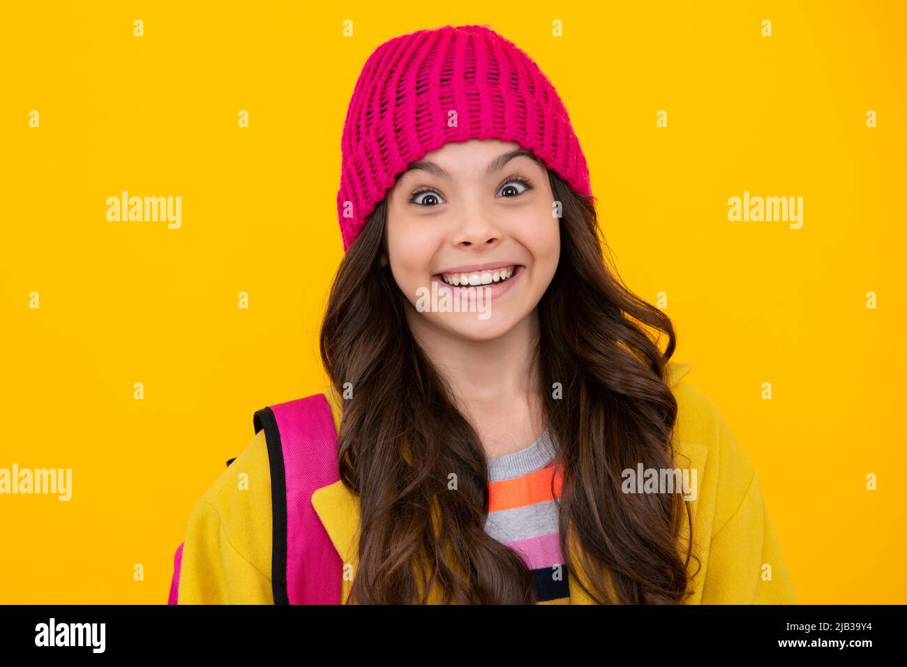 Happy teenager, positive and smiling emotions of teen girl. Children ...