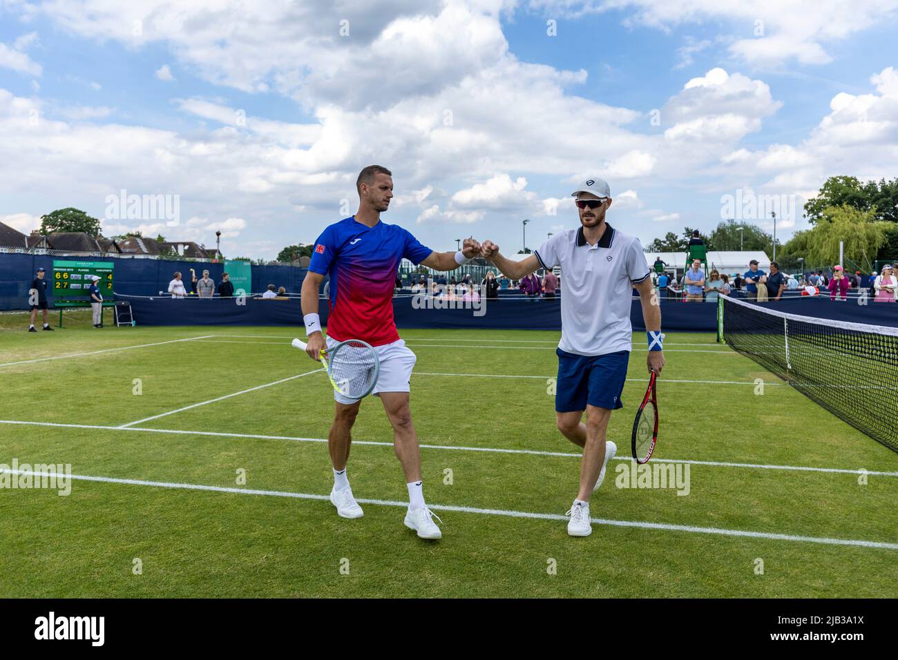 Filip Polasek and Jamie Murray during their doubles match on day five ...