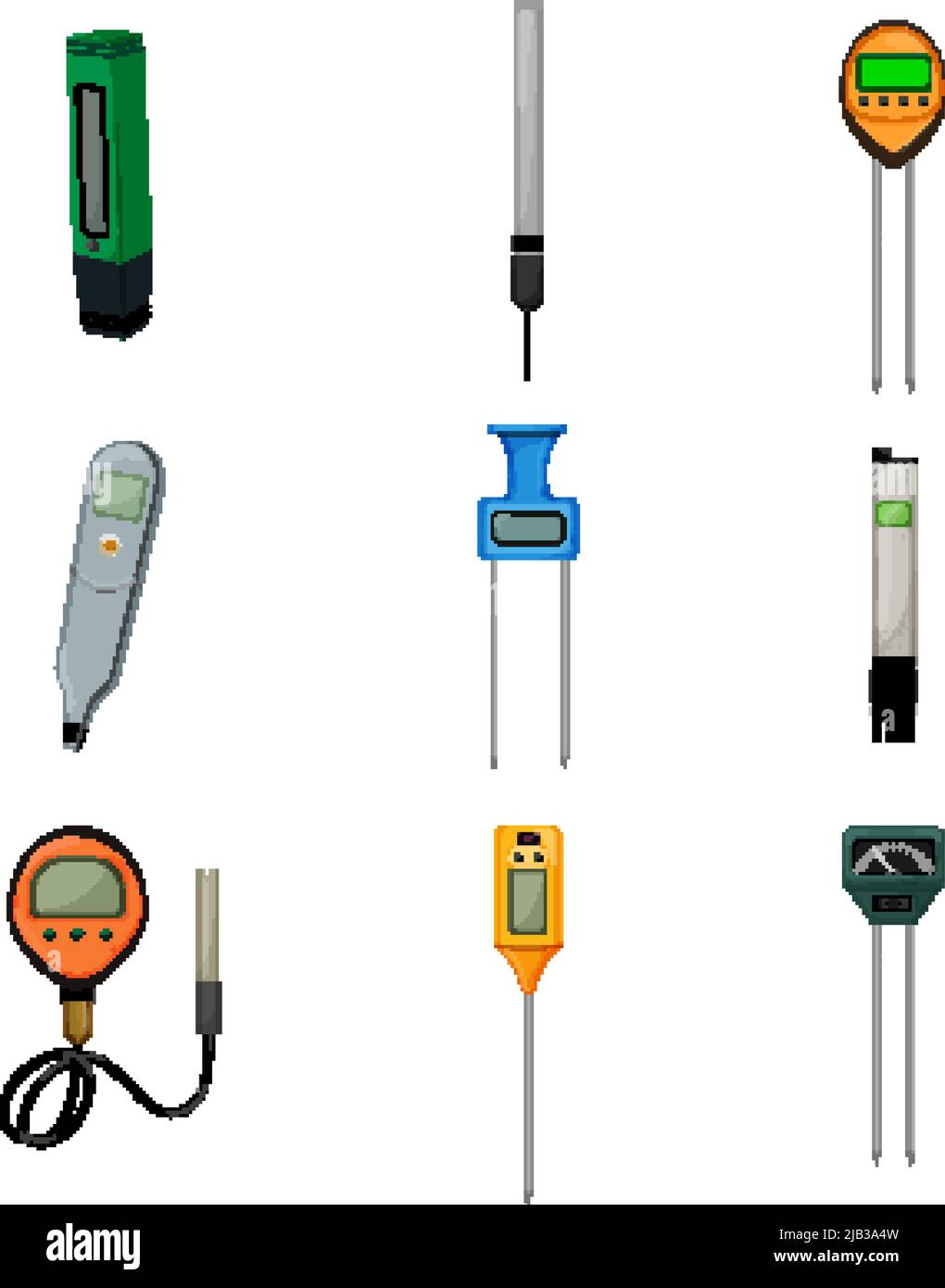 ph meter water cartoon icons set vector Stock Vector Image & Art - Alamy