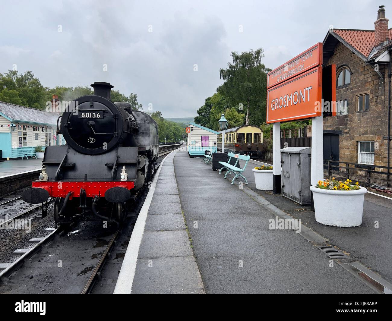 Steam Locomotive at Grosmont Train Station Stock Photo - Alamy