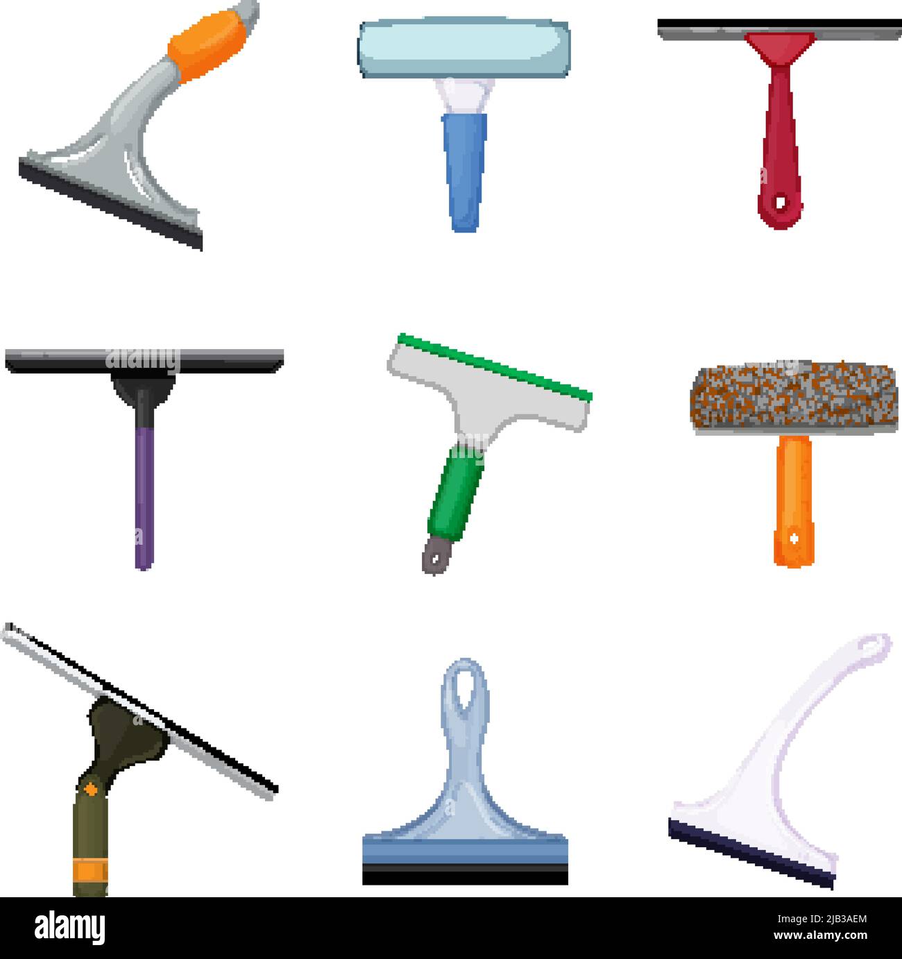 squeegee glass cartoon icons set vector Stock Vector Image & Art - Alamy