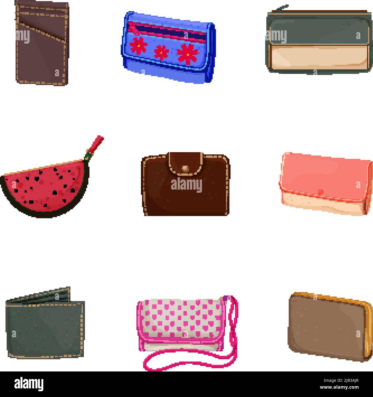 wallet money cartoon icons set vector Stock Vector Image & Art - Alamy