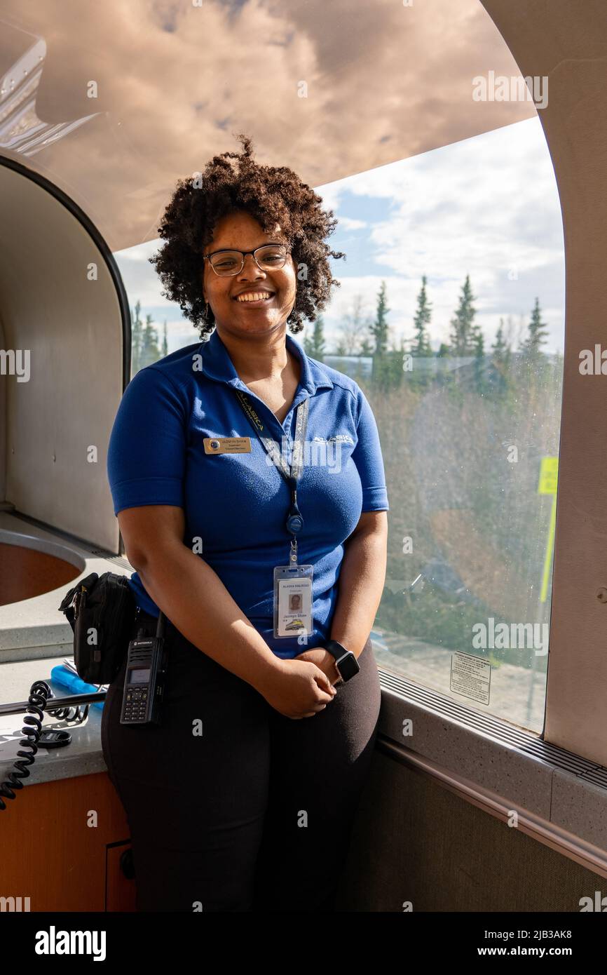 Inside the Dome Car on the Alaskan Railroad train from Denali to ...