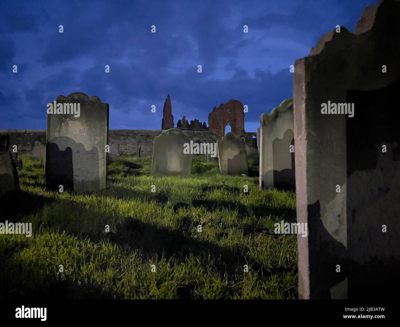 Whitby Graveyard at Night Stock Photo - Alamy