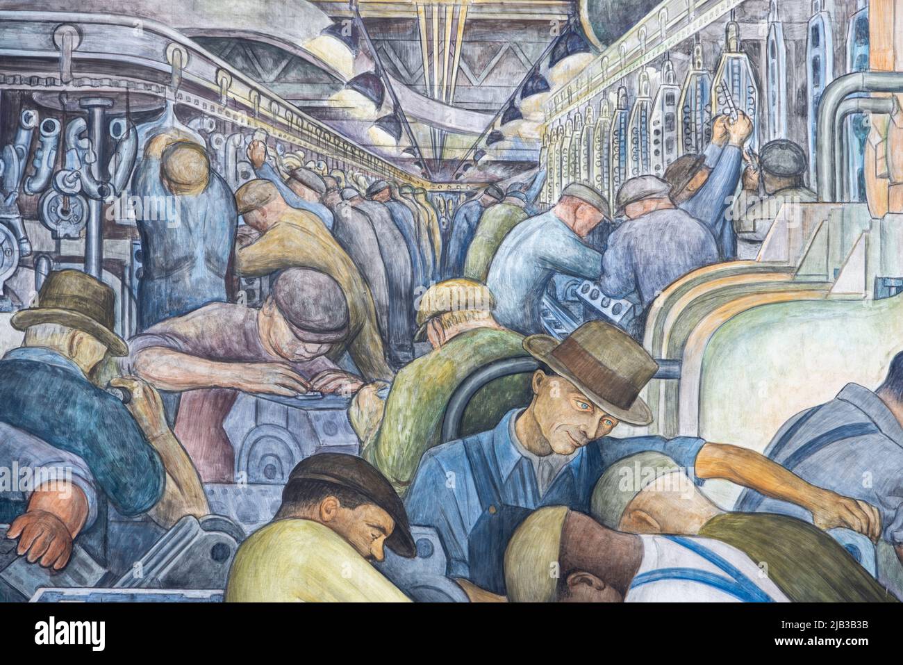 detail, north wall, The Detroit Industry Murals (1932–1933), frescoes ...