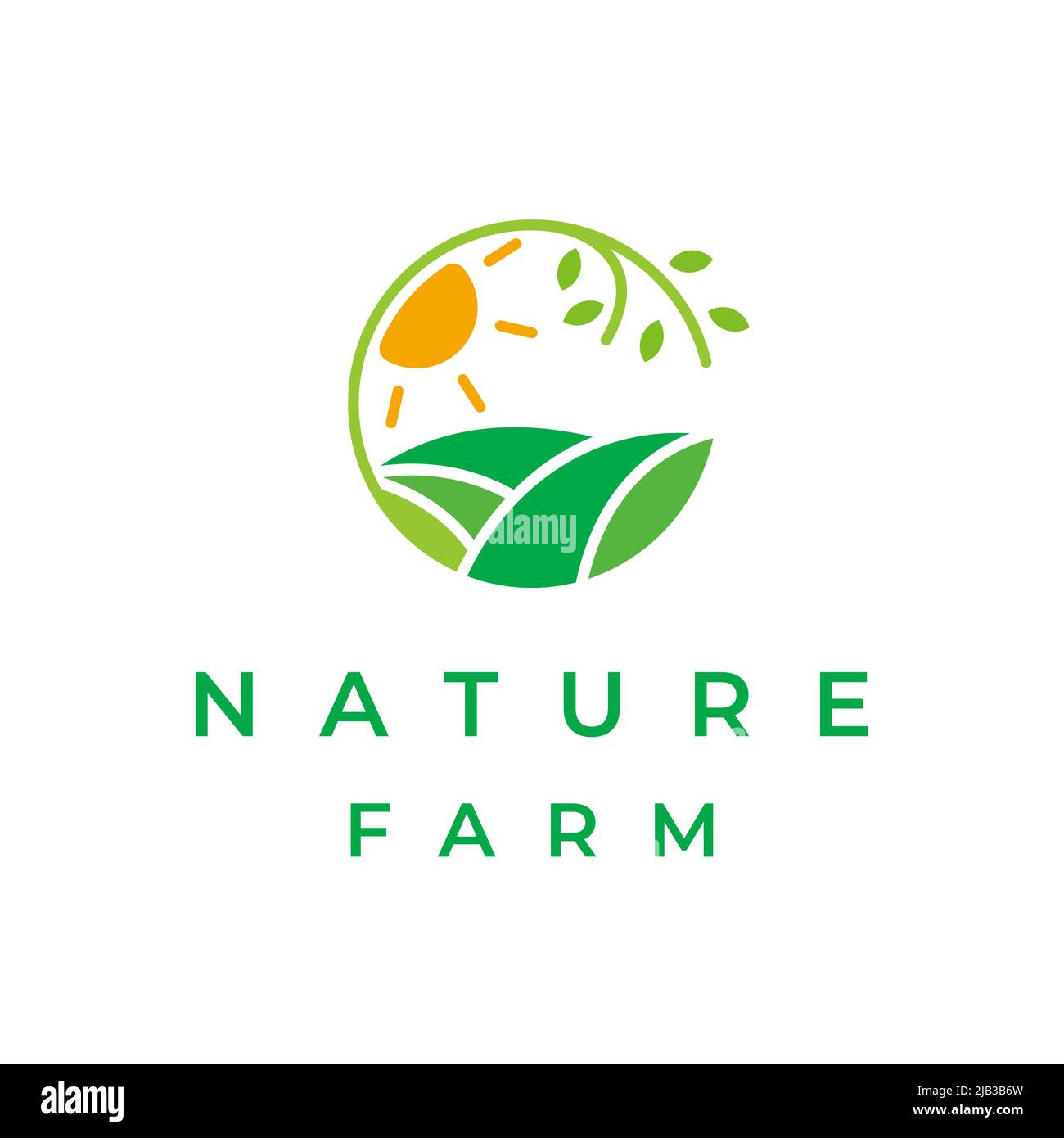 Green Nature Farm Agriculture Logo Design Vector Illustration Stock ...