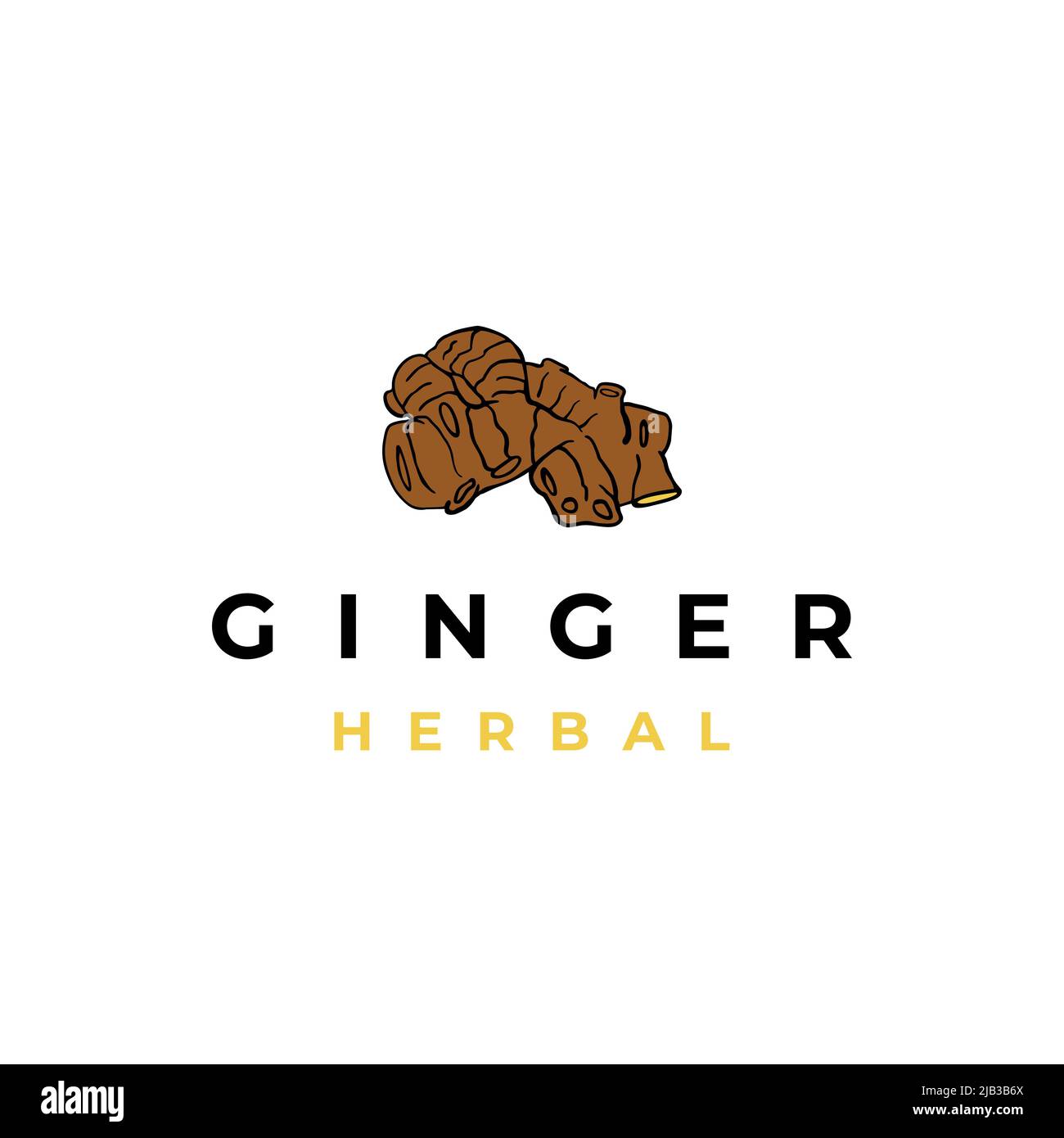 Ginger root logo. Herbal spice logo design vector Illustration Stock ...