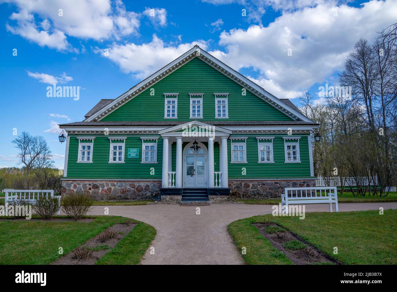 PSKOV REGION, RUSSIA - MAY 08, 2022: Entrance to the Hannibal House ...
