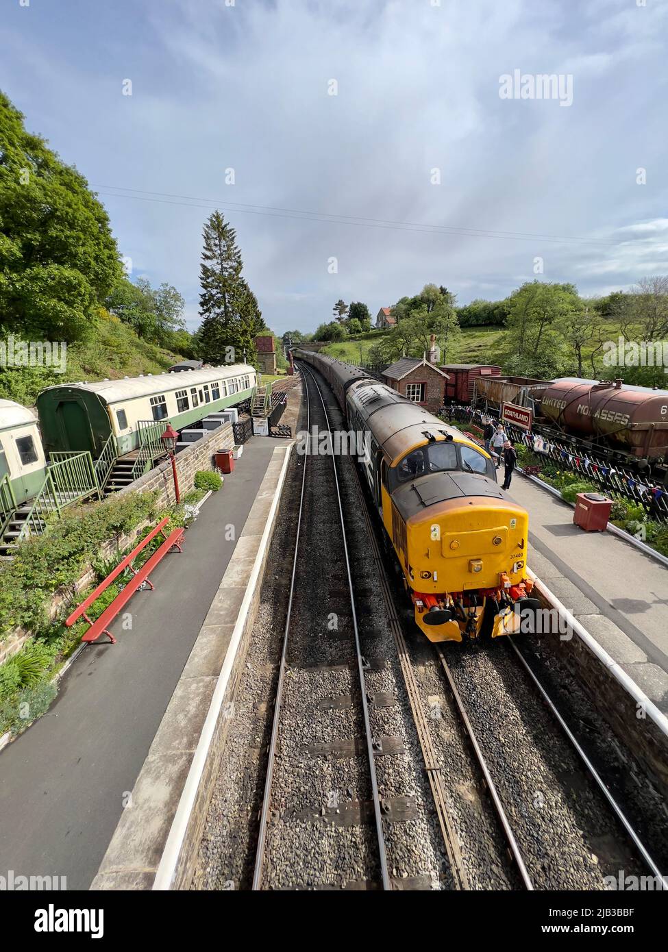 Diesel Locomotive at Goathland Train Station Stock Photo - Alamy