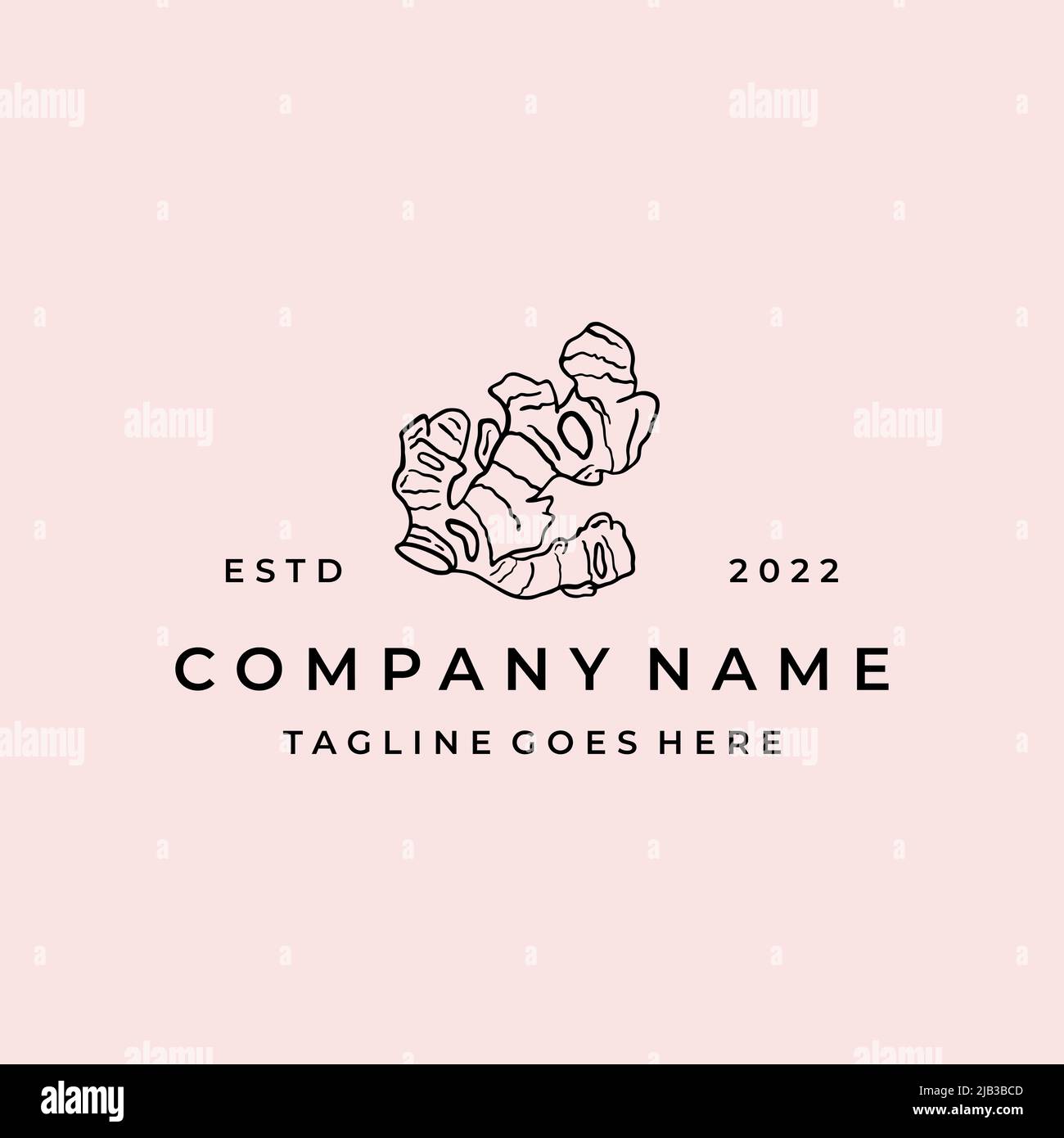 Ginger root logo. Herbal spice logo design vector Illustration Stock ...