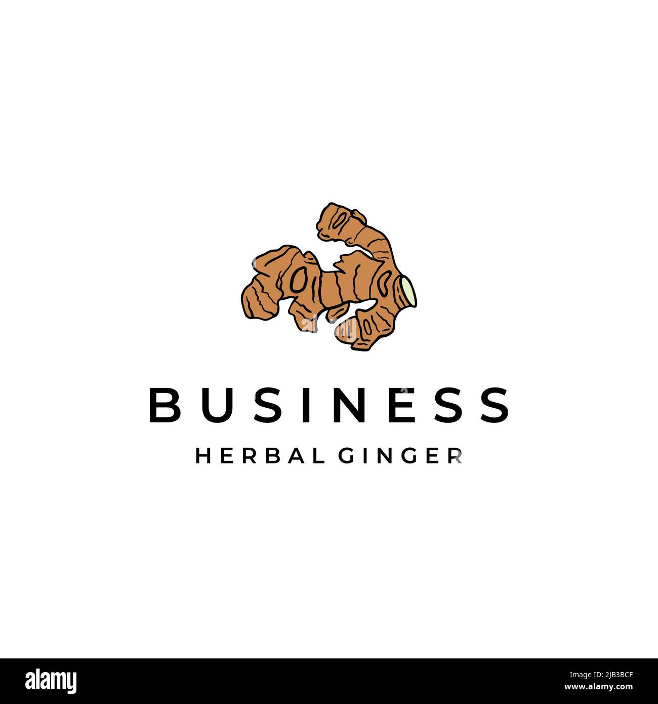 Ginger root logo. Herbal spice logo design vector Illustration Stock ...